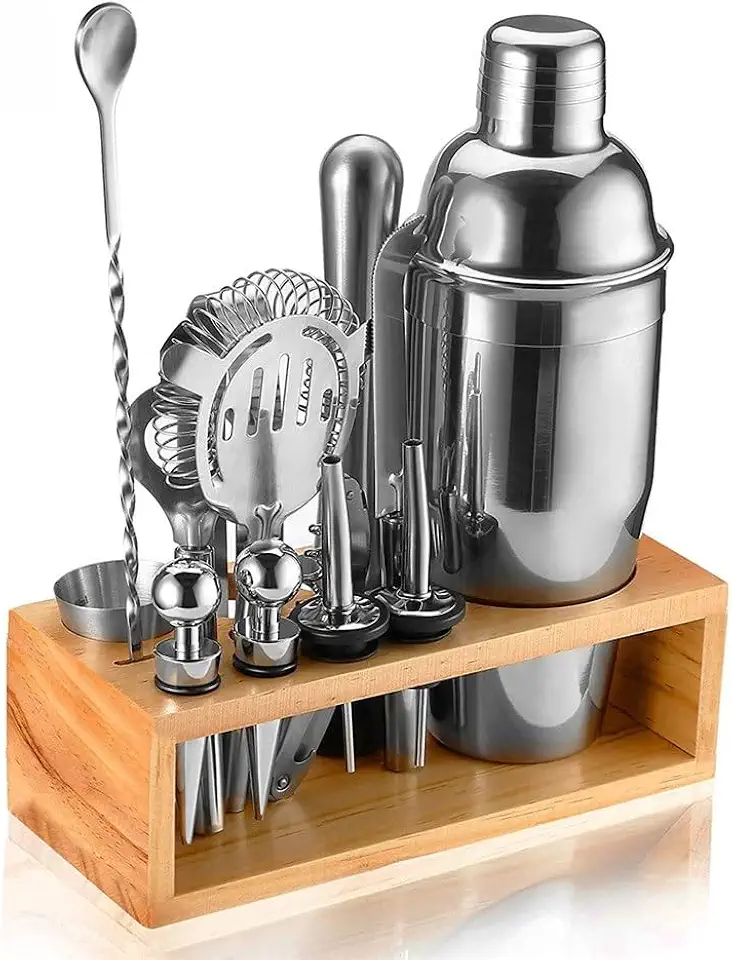 Mixing Cup Stainless Steel Cocktail Shaker Set Bar Shaker Glass Wine ...