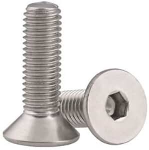 Hex Screw - Allen Screw - Flat Head Socket Screw - Stainless Steel (316) - M6-1 x 12mm (Quantity ...