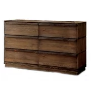 Furniture of America Dotson 6-Drawer Dresser, Rustic Natural Tone ...