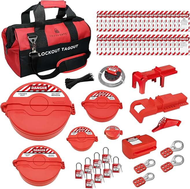 TRADESAFE Valve Lockout Tagout Kit - 55 Loto Devices, Gate Valve ...
