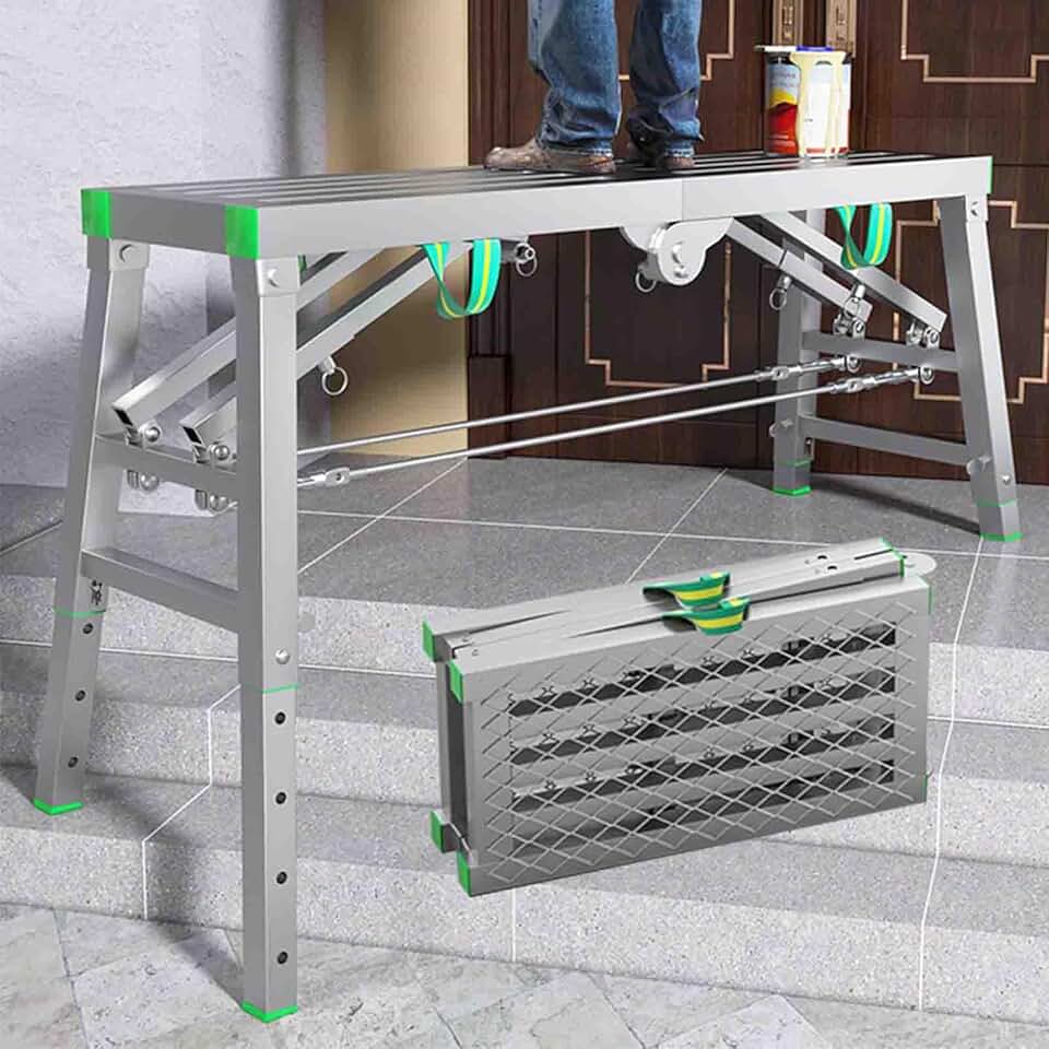 Work Platform Folding Work Platform, Maximum Load 800 Lbs, Aluminum ...