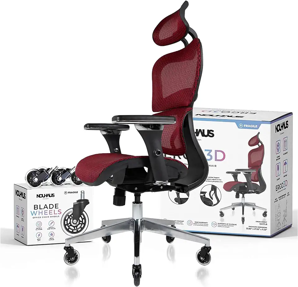 Nouhaus Ergo3D Ergonomic Office Chair Lumbar Support Mesh Office Chair ...