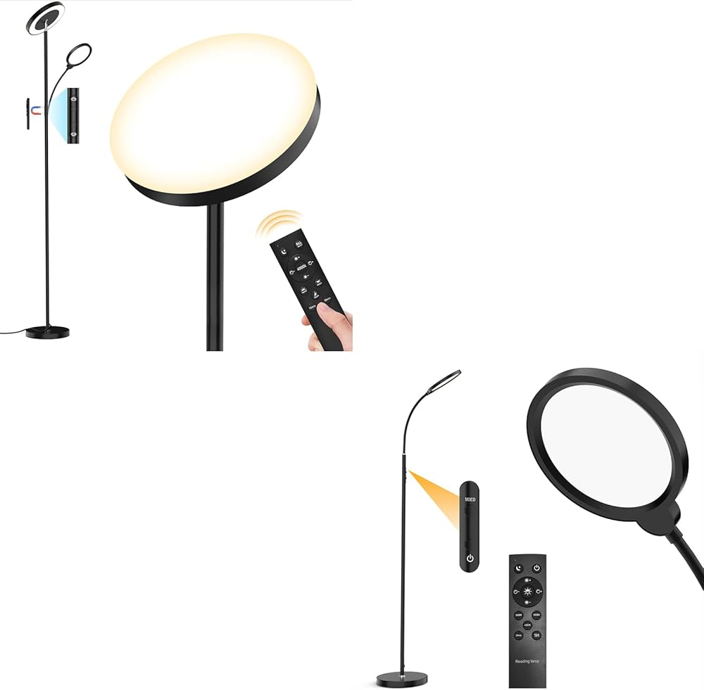 Airand 36W LED Floor Lamp and 12W LED Floor Lamp with Remote & Touch ...