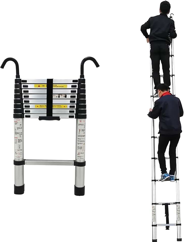 Telescopic Ladder Large Professional Telescoping Ladder with 330lbs Max ...