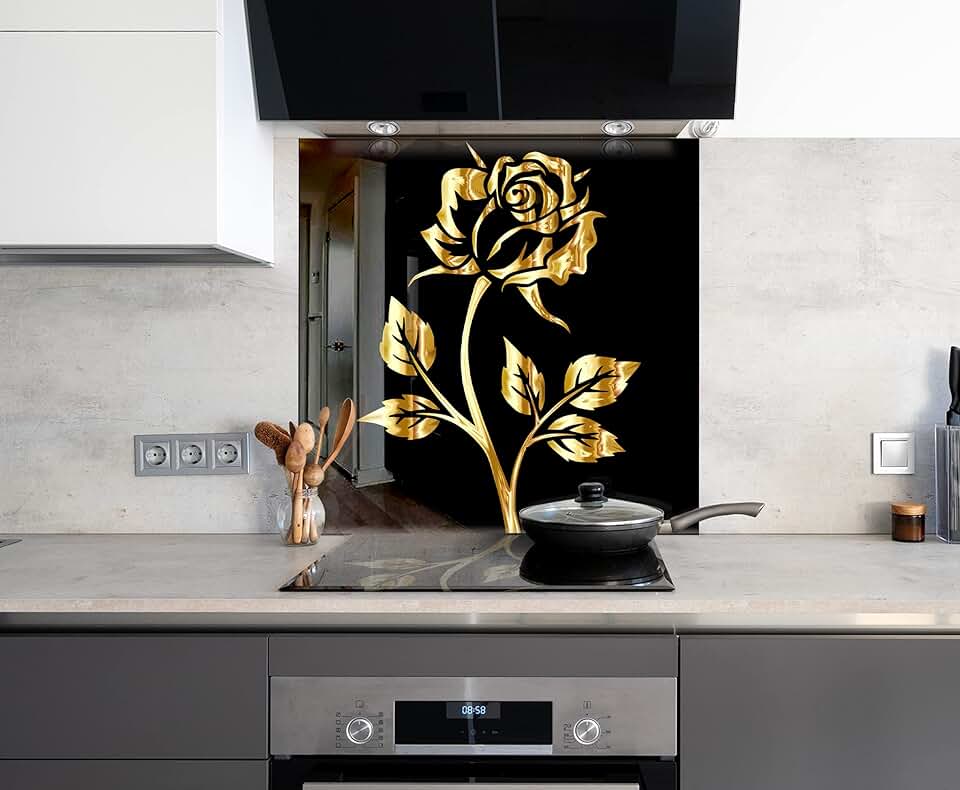Myphotostation Tempered Glass Splashback 30Wx24H'-Flower Backsplash ...