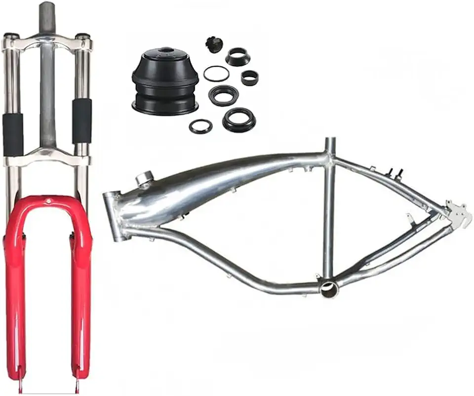Brushed Alum 2.4L Gas Frame with Gas Tank Built In & 26" Bike Fork & 1 ...
