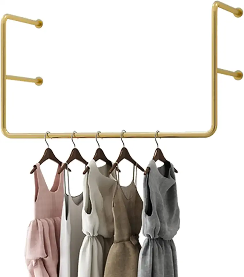Clothing Rack Wall Mounted Garment Rack Gold Drying Rack,Clothes Retail ...