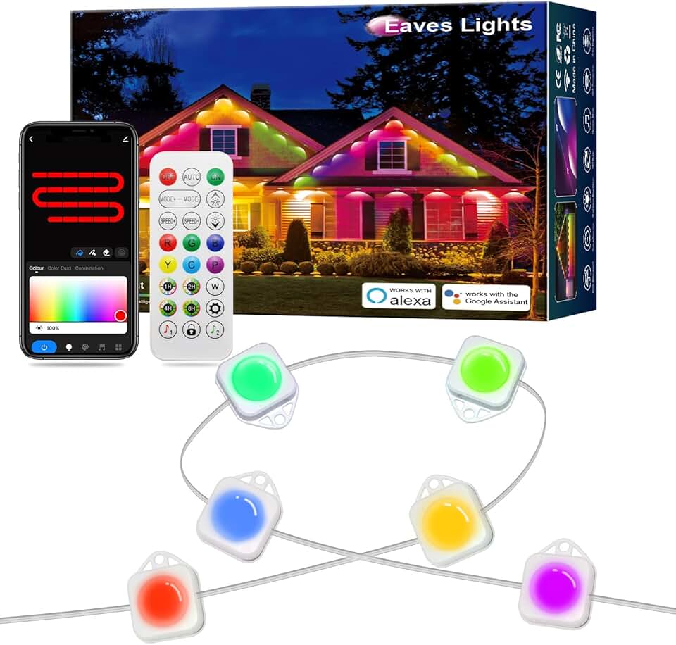 Permanent Outdoor Lights, 400ft with 288 LED Eave Lights Outdoor Decor ...