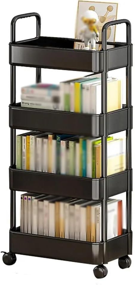 4 Tier Rolling Trolley Multi-Storey Cart Storage Shelf Movable Gap ...