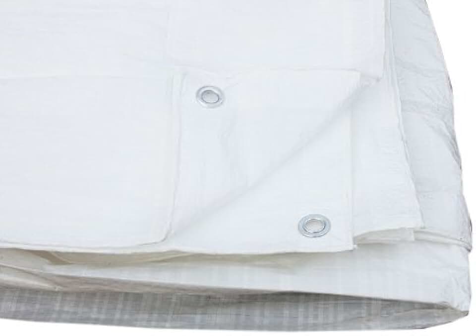 4 x Tarpaulin TARP Waterproof Sheets Cover White 23 FT x 36 FT 7M x 11M ...