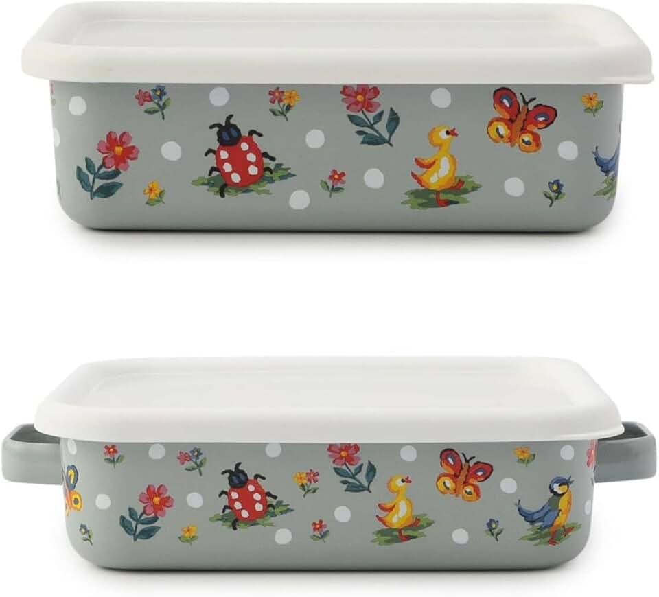 FEILER Fayler Heidi Dot Enameled Container, Large, Medium, Set of 2 ...