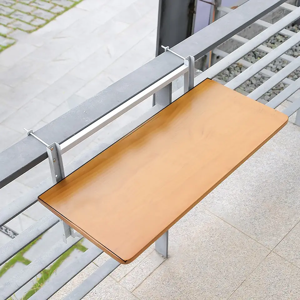 Hanging Table Outdoor Folding Railing Side Table, Foldable Balcony Deck ...