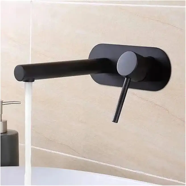 Wall Type Faucet Straight Mouth Cold&Hot Wall Installation Embedded ...