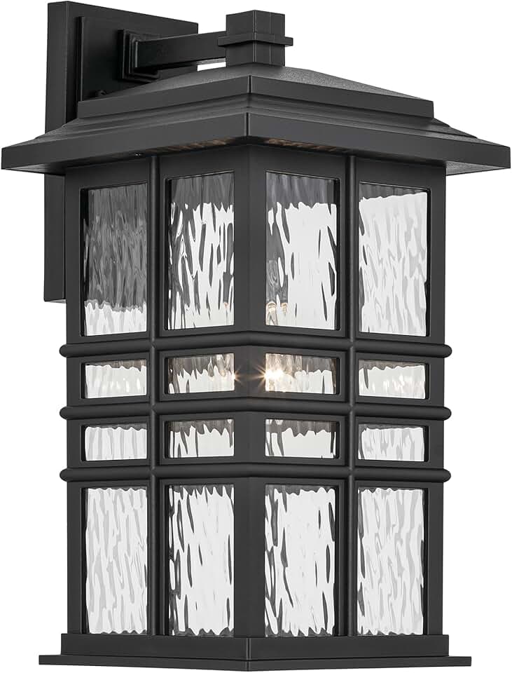 Beacon Square 17.25" 1-Light Outdoor Wall Light with Clear Hammered ...
