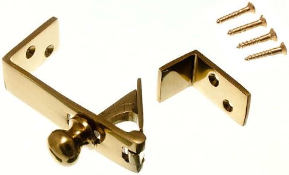 20 x COUNTER FLAP CATCH/LATCH STAYS POLISHED BRASS HEAVY DUTY + SCREWS ...