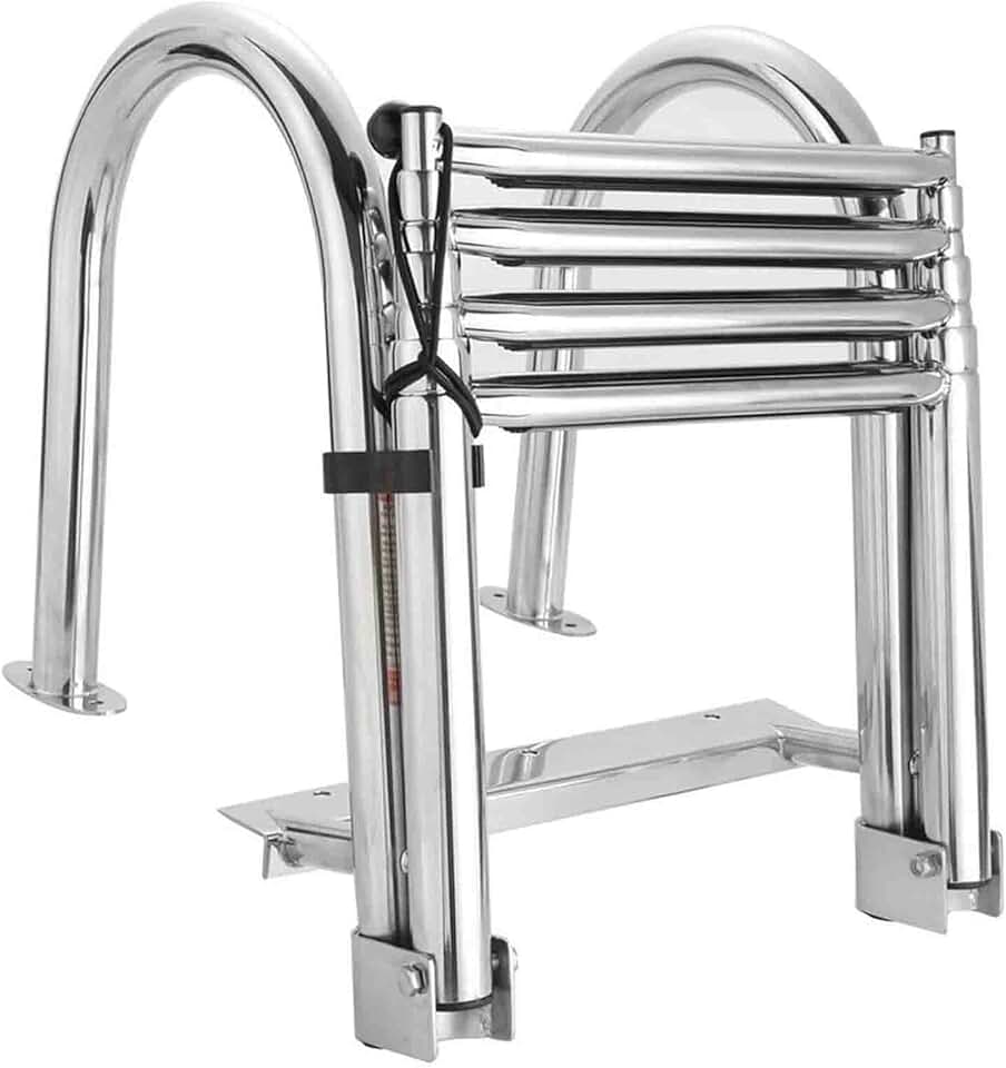 Heavy Duty Telescoping Boat Boarding Ladder with Hand Railings, 4 Step ...