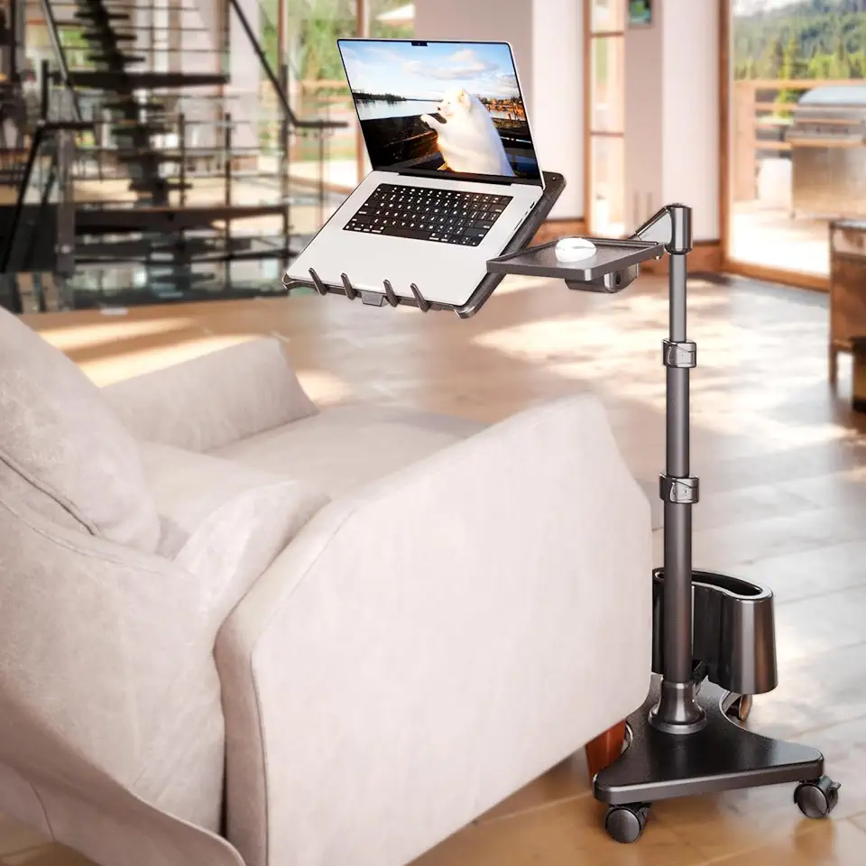LEVO G2 Rolling Laptop Workstation Stand Cart Desk for Laptops, Books ...