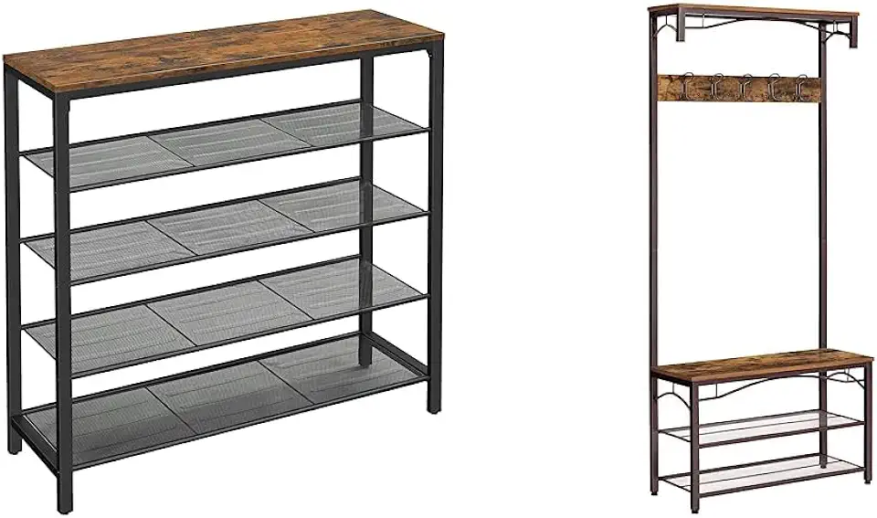 VASAGLE Shoe Rack and Coat Rack, Entryway Storage Organizer - Arizona ...