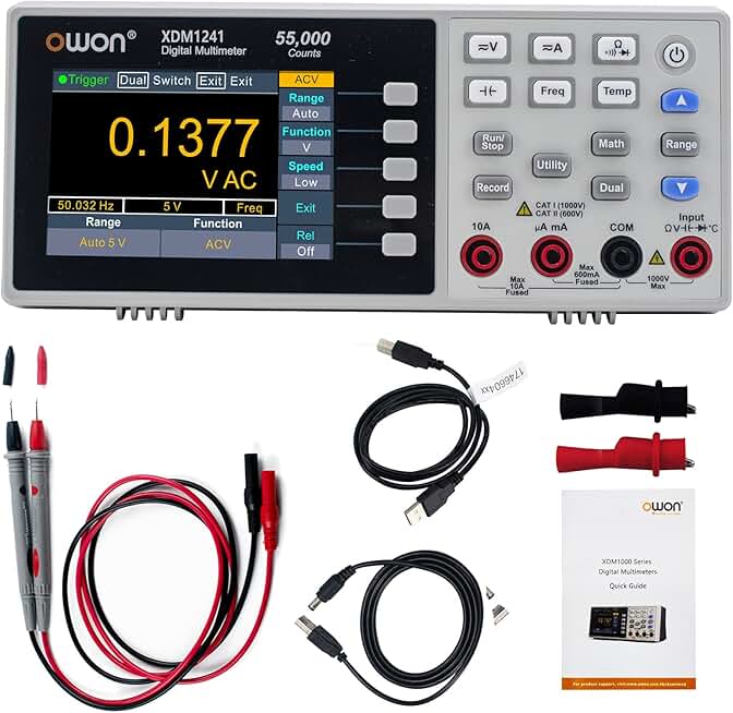 OWON XDM1241 Portable Digital Multimeter,3.5in Desktop Digital ...