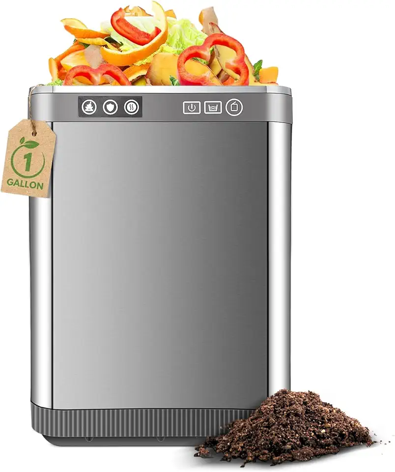 1-Gallon Largest Electric Composter, Smart Waste Compost Bin Indoor, 2 ...