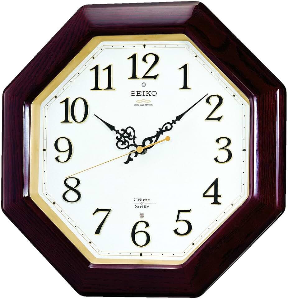 Seiko Clock RX210B Wall Clock, Radio Controlled, Analog, Selectable ...