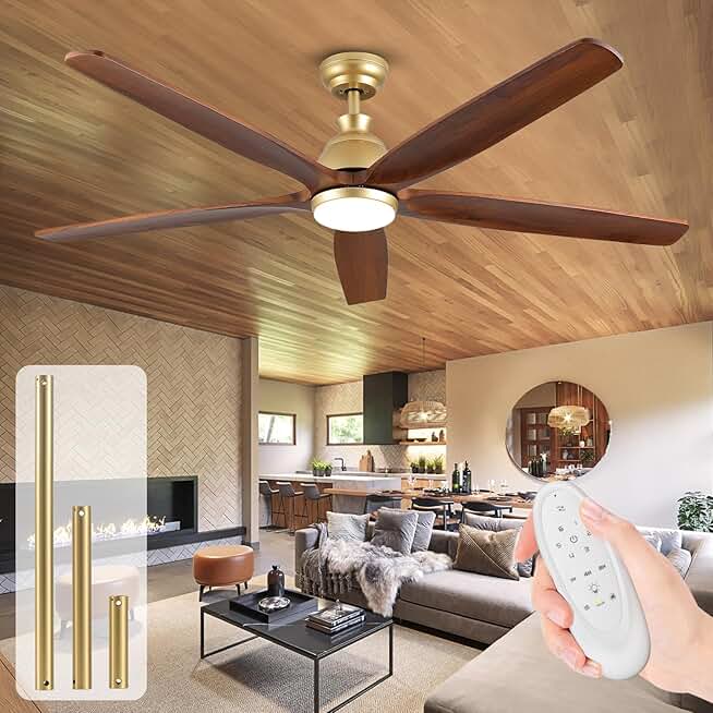 60 Inch Outdoor Ceiling Fans for Patios with Light, Large Ceiling Fan ...
