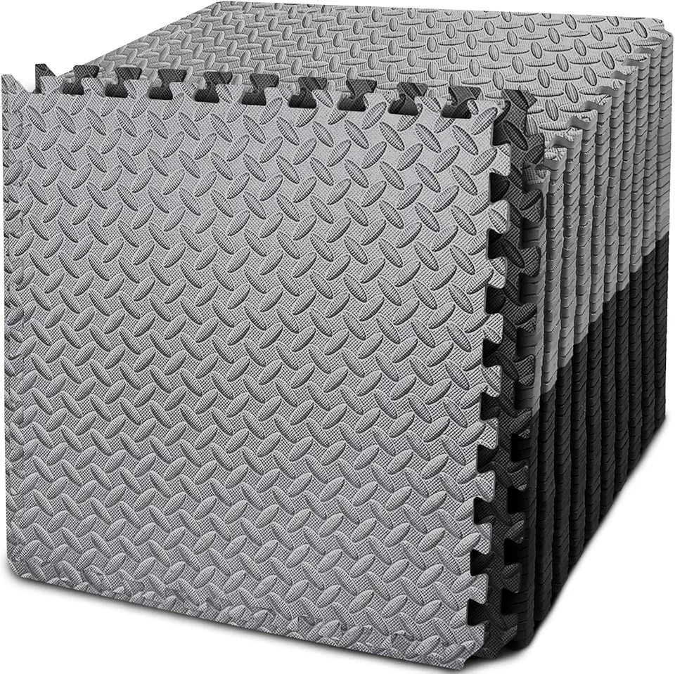 BEAUTYOVO Puzzle Exercise Mat with 12/24/48 Tiles Interlocking Foam Gym ...