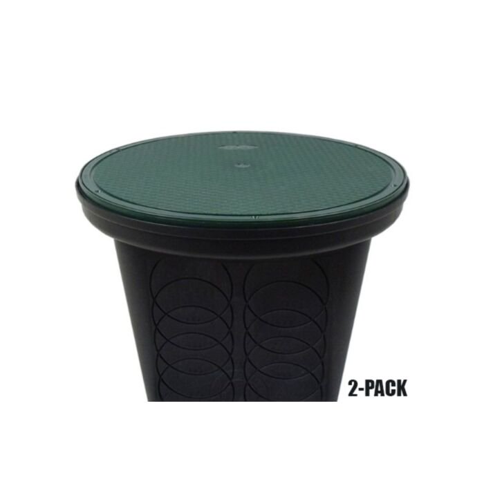 StormDrain 2 Pack 20" Round Catch Basin Drain Box with Solid Lid Kit ...