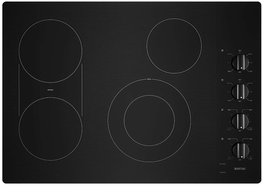 MEC8830HB Maytag 30" Ceramic Glass Electric Cooktop with Quick Preheat ...