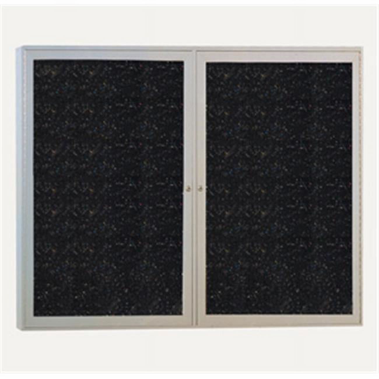 36 in. x 48 in. 2-Door Satin Aluminum Frame Enclosed Recycled Rubber ...