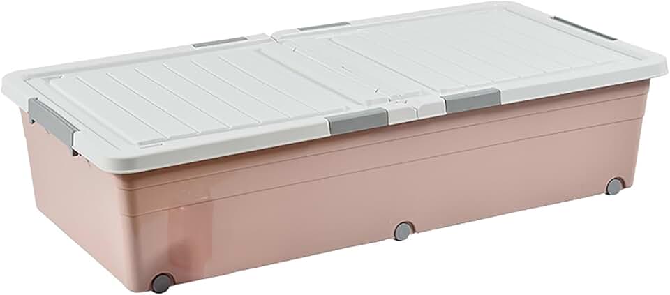 Large Capacity Under Bed Storage with Folding Lid and Wheels, Multi ...