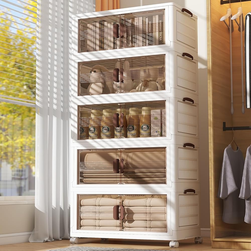 Storage Bins with Lids,78 Quart Collapsible Storage Bins,5 Packs Large ...