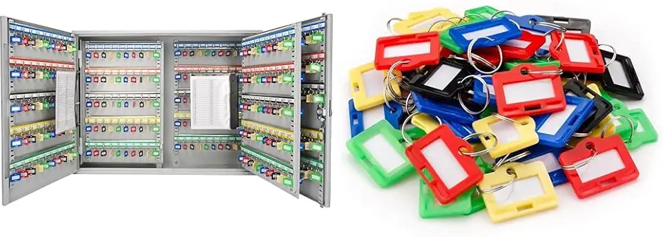 Barska Large Lock Box with Colorful Tag Labels Adjustable Cabinet, 400 ...
