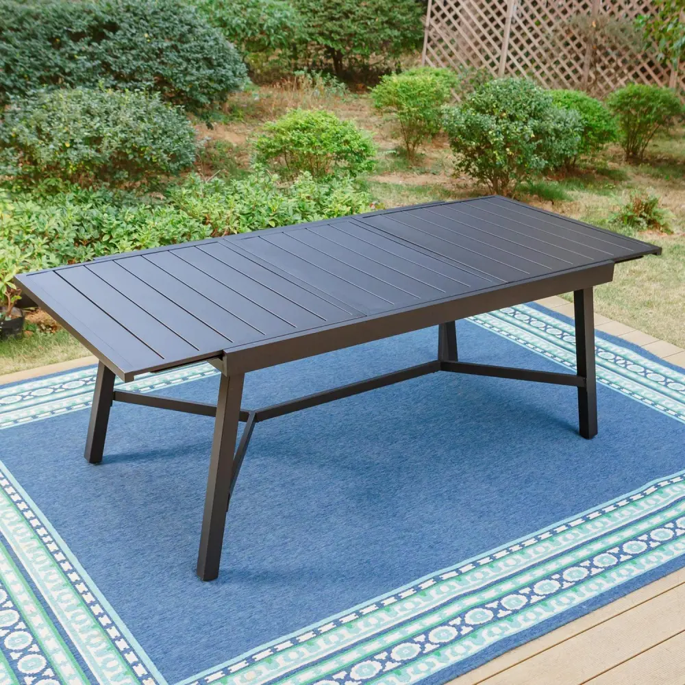 MF Studio Outdoor Expandable Dining Table, All Weather Metal Steel ...