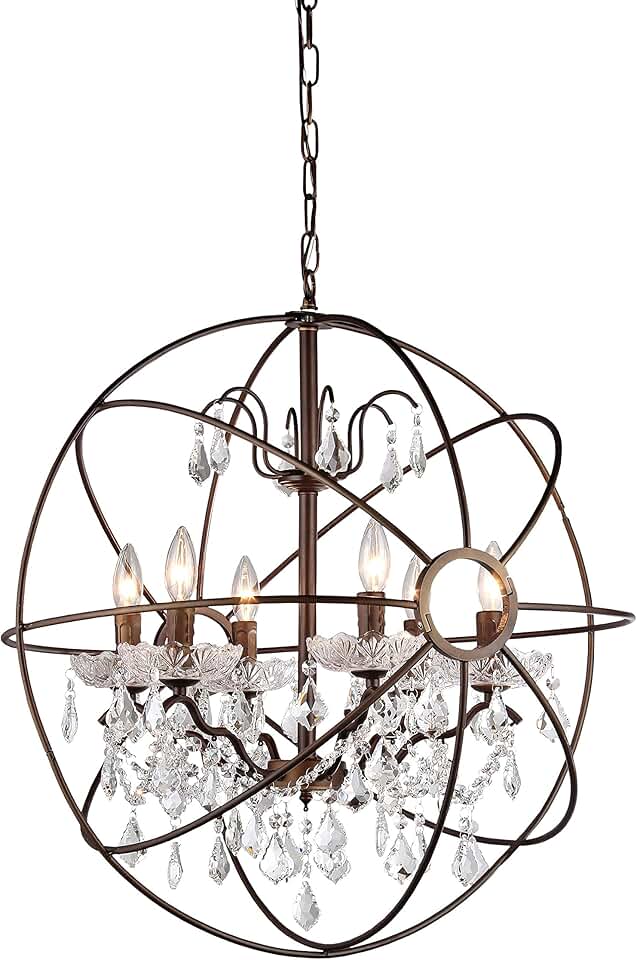 Whse of Tiffany RL8049 Edwards Antique Bronze and Crystal Chandelier ...