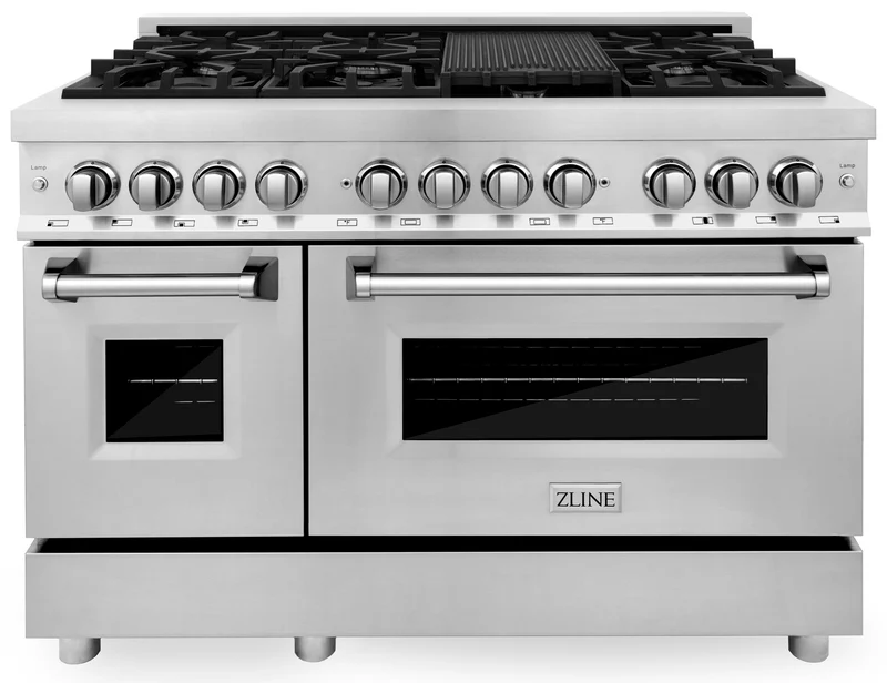 ZLINE 48-Inch Professional Dual Fuel Range with Gas Burners & Electric ...