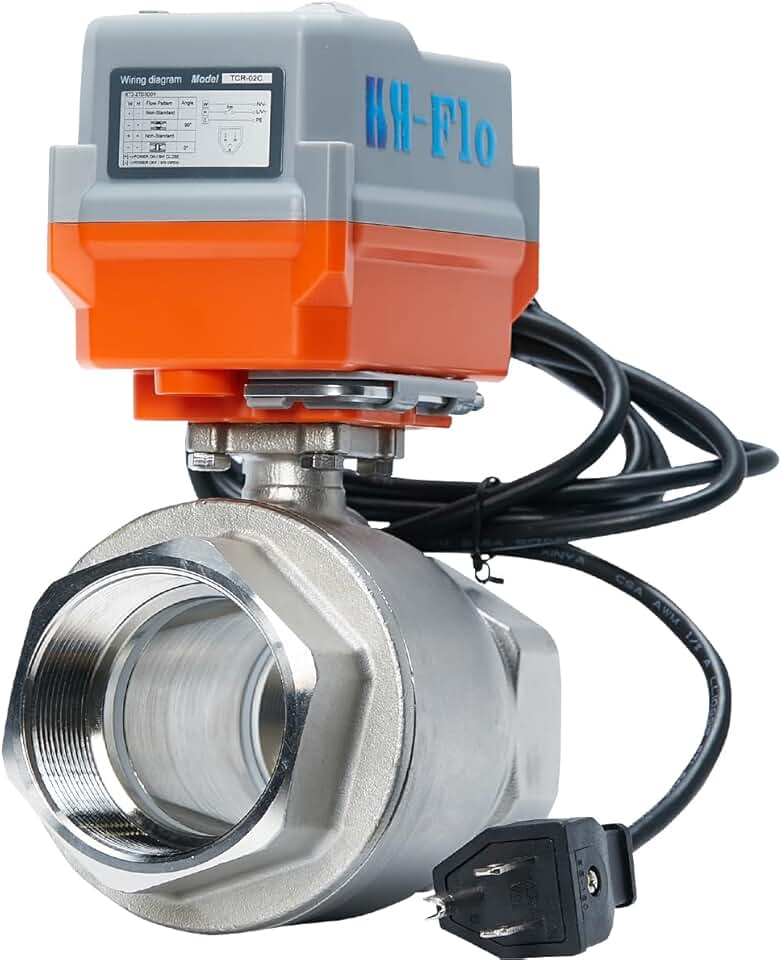 2 inch NPT U.S. Plug 110-230VAC Stainless Steel Auto Return Motorized ...