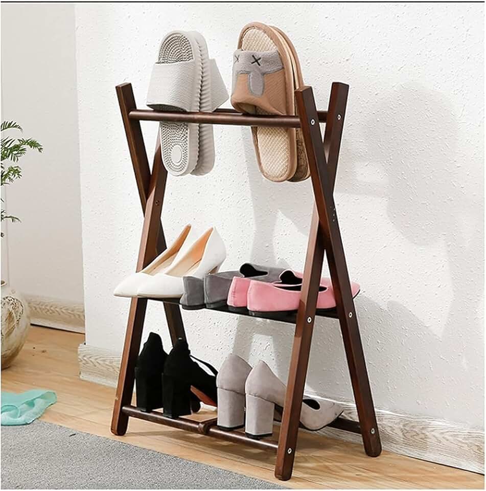 Shoe Rack Simple Folding Shoe Rack Wooden Save Space Shoe Shelf Storage ...