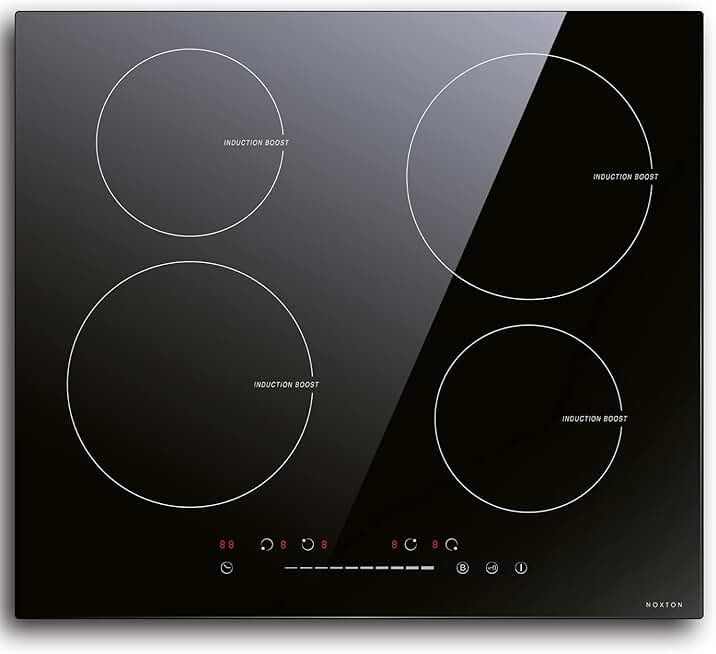 Noxton Induction Cooktop 4 Burners, 24 Inch Induction Stove Slide Touch ...
