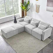 JULY'S SONG Sectional Couch,Modern Modular Sofa,Linen Fabric U-Shaped ...