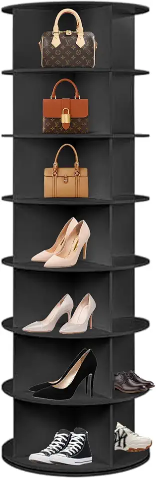 7 Tier Rotating Shoe Rack Tower, Spinning Shoe Display Lazy Susan ...