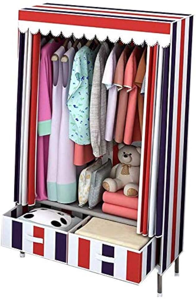Cloth Wardrobe Closet, Portable Fabric Cabinet Clothes Closet Simple ...
