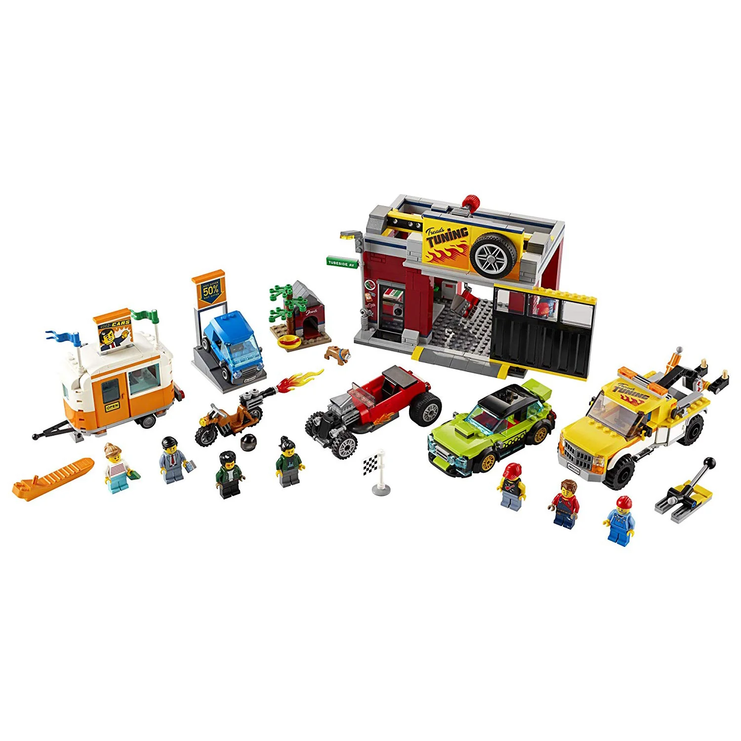 LEGO City 60258 Tuning Workshop Car Garage Block Building Set with 7 ...