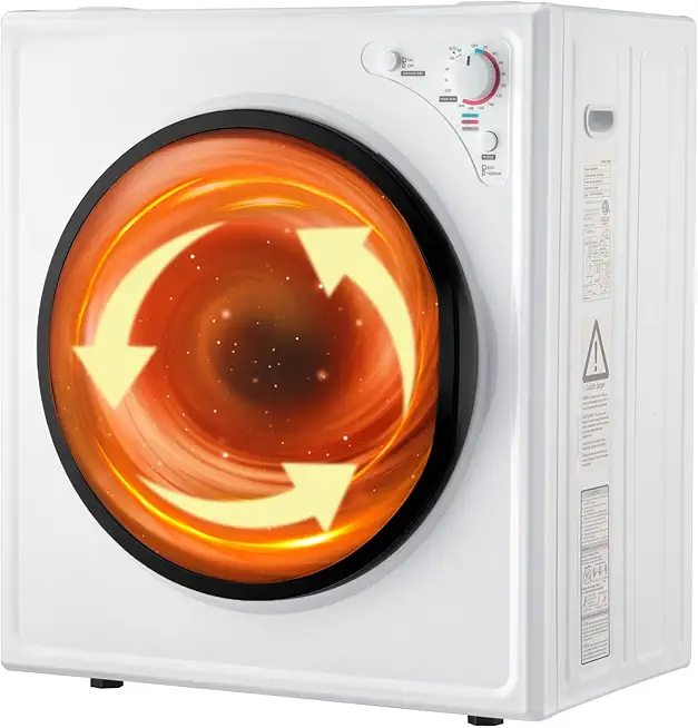 ROVSUN 9LBS Compact Front Load Laundry Dryer, 1400W Stainless Steel ...