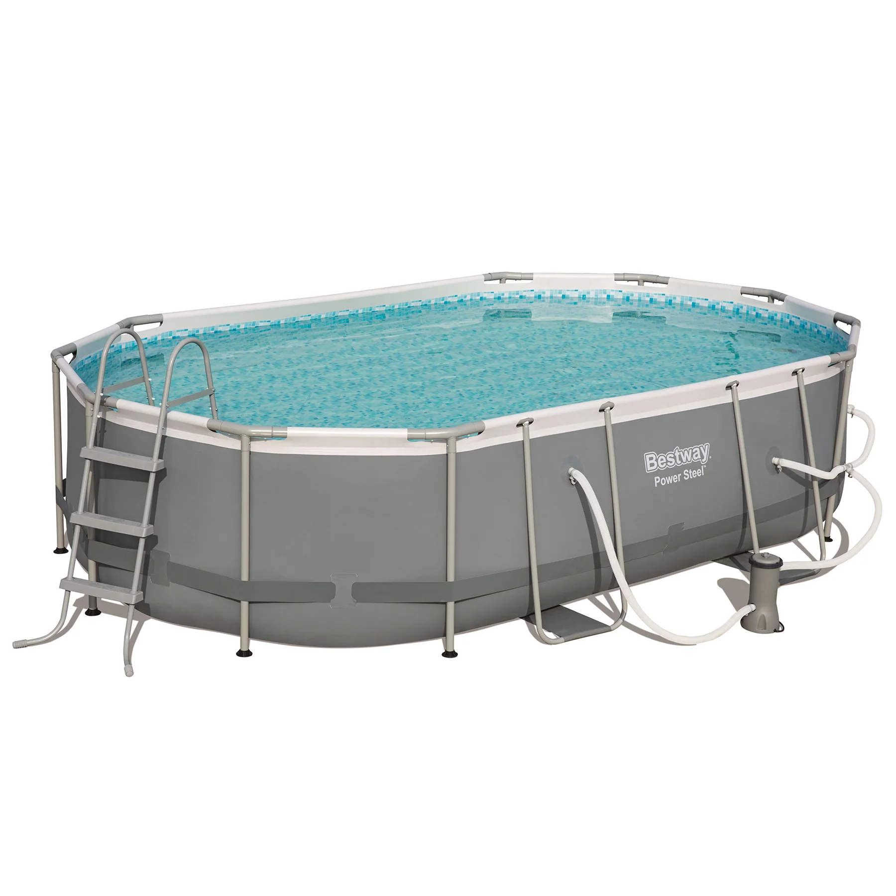 Bestway 16ft x 10ft x 42in Power Steel Above Ground Pool Set with Pump ...