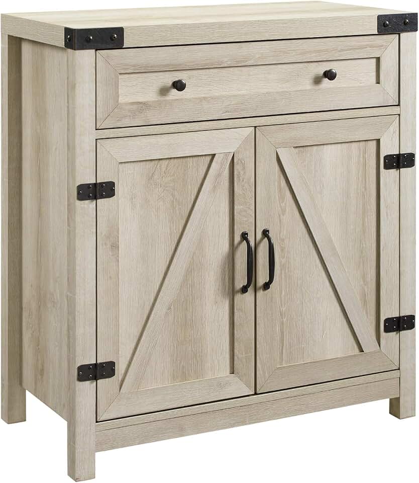 Walker Edison Cass Modern Farmhouse Double Barn Door Accent Cabinet, 30 ...