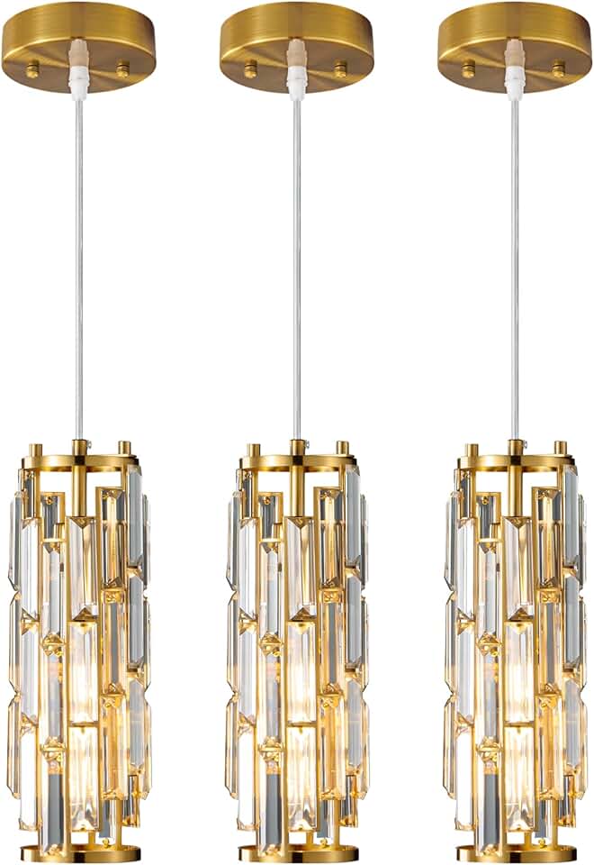 LMQNINE Pendant Lights Modern Gold Light Mini Crystal Chandelier ...