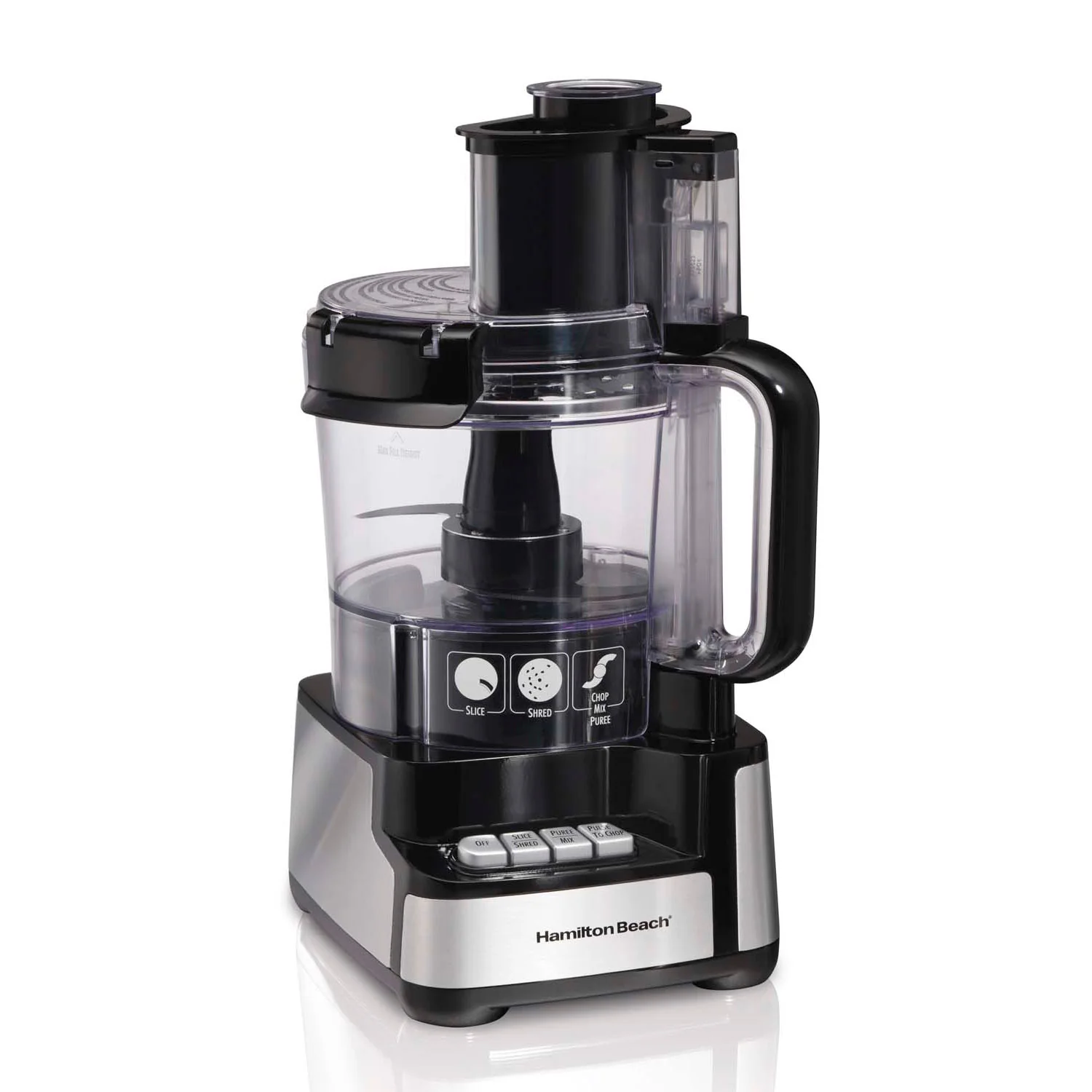 Hamilton Beach Stack & Snap 12-Cup Countertop Food Processor w/ 650 ...