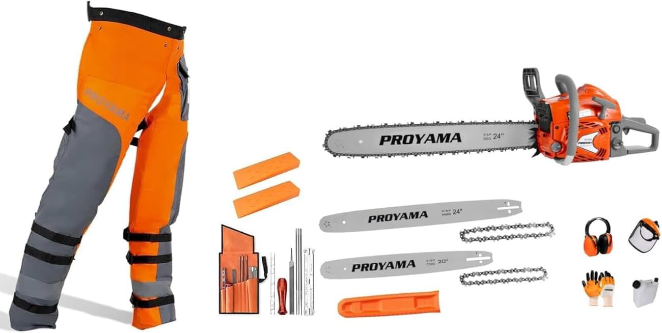 PROYAMA 68CC Gas Chainsaw with 40-42inch Chainsaw Chaps - Costco Arizona