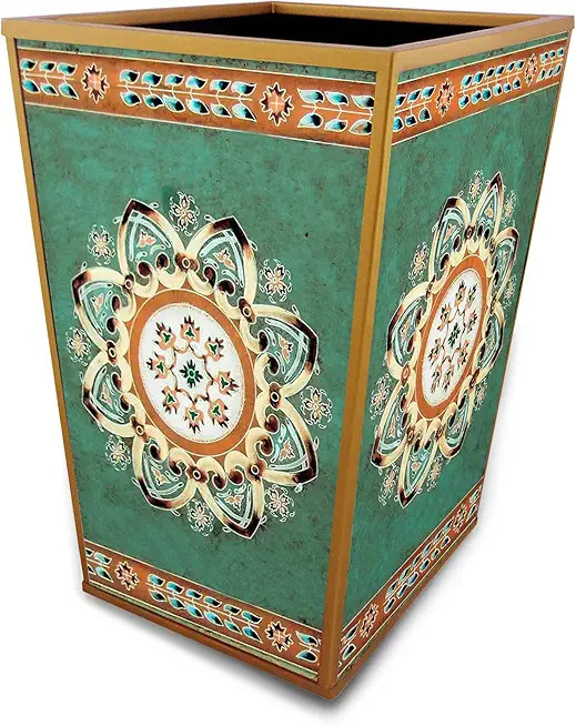Trash can - Turquoise Oriental Traditional Miniatures - Handmade ...